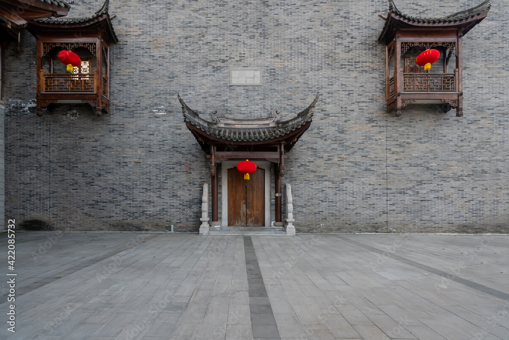 Loft and square of ancient Chinese Architecture Stock Photo | Adobe Stock