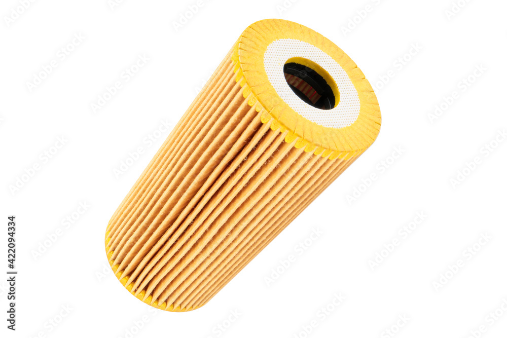 Car oil filter isolated on white background with clipping path. Oil car ...