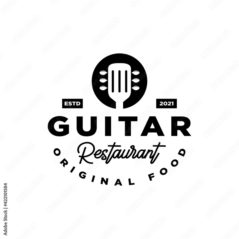 Music Food Logo. Creative logo combination featuring spatula and some ...