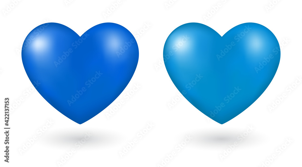 heart blue 3d icon Stock Vector | Adobe Stock