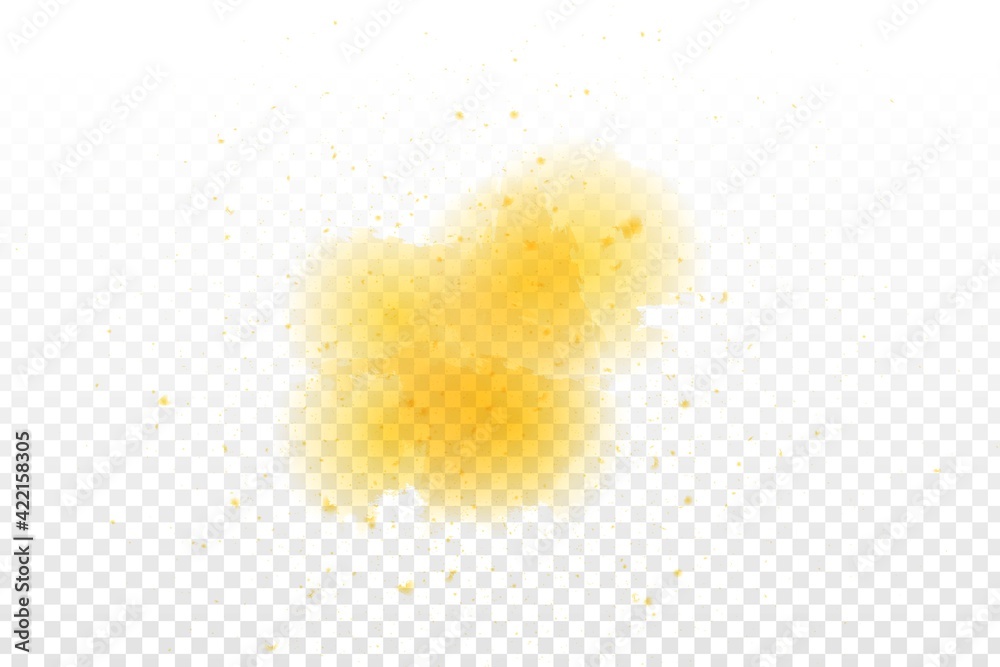 Vector realistic isolated yellow watercolor splash effect for ...