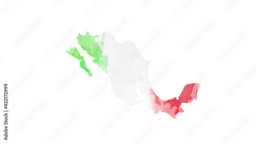 Brush animated map showing the state of Mexico from the united state of ...