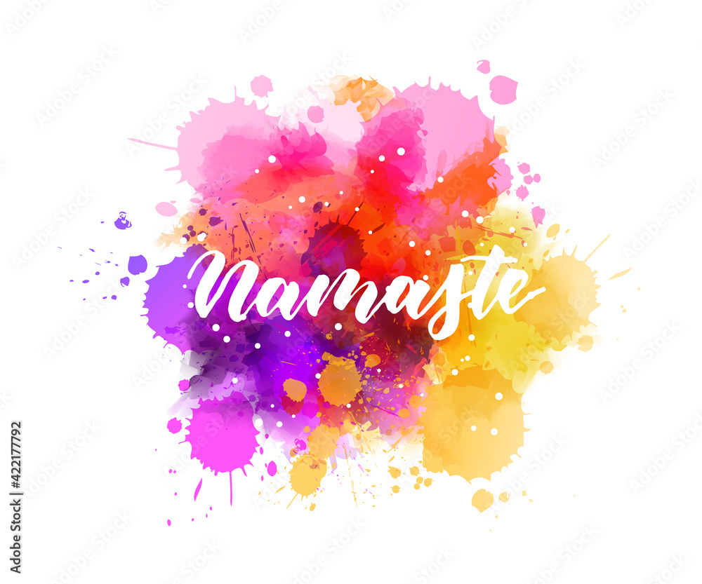 Namaste (Indian greeting, Hello in Hindi) handwritten modern ...