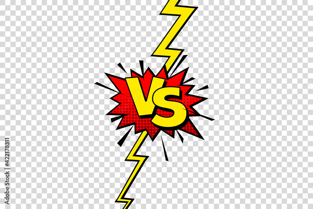 Comic challenge background. Cartoon battle, fight border. Versus or vs ...