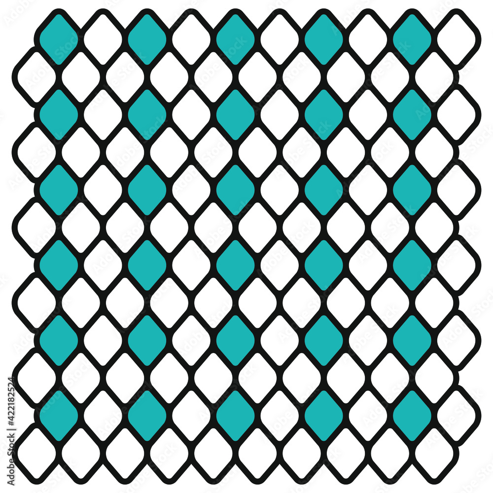 Patrón de Rombos un poco redondeados con color turquesa Stock Vector ...