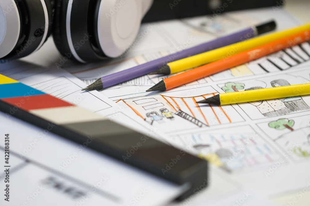 Storyboard Video for Pre-production on film movie concept: Color pencil ...