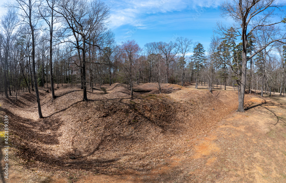 Aerial perspective view of Fort Johnson earthworks Richmond Virginia ...