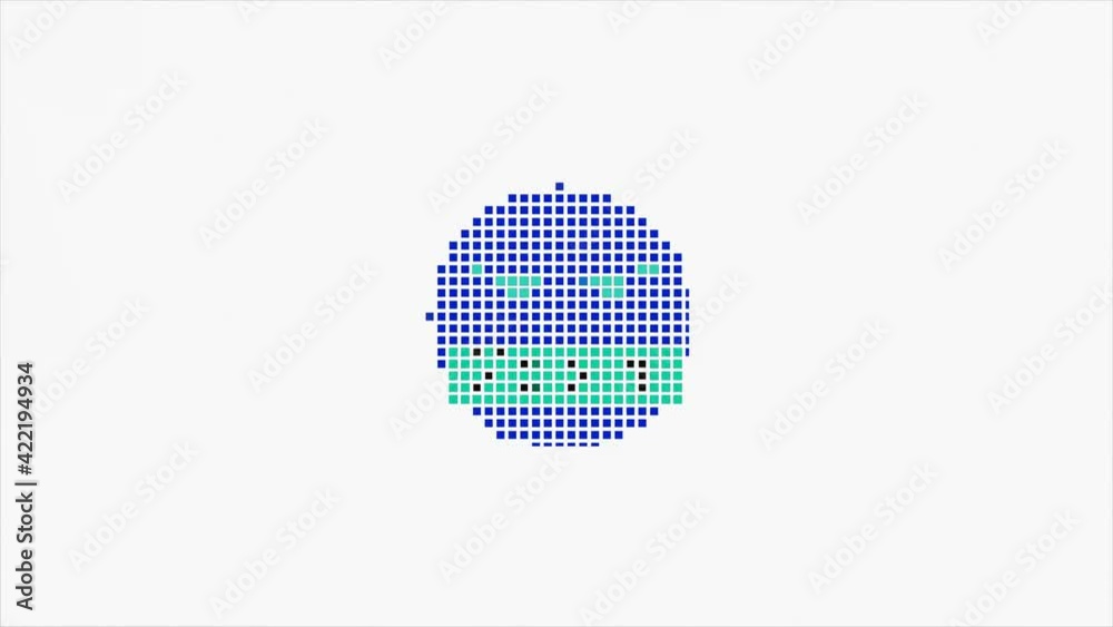 Pixel smile hud holographic symbol on digital old tv screen seamless ...