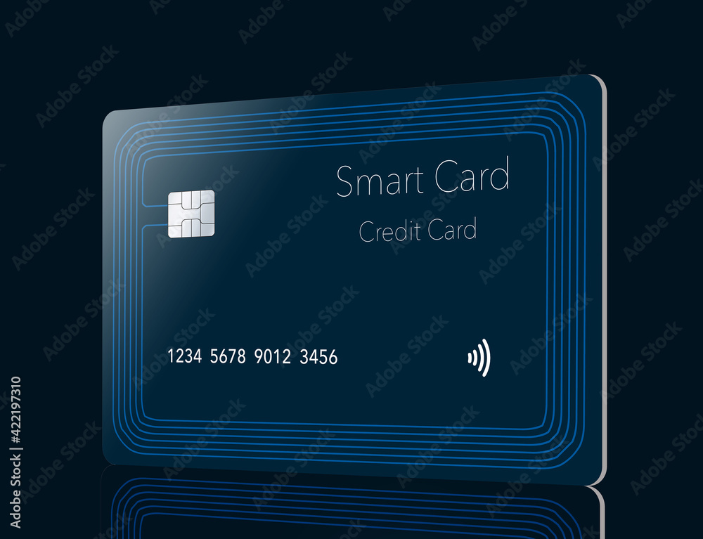 Here is a generic smart card credit card with a built in chip and ...