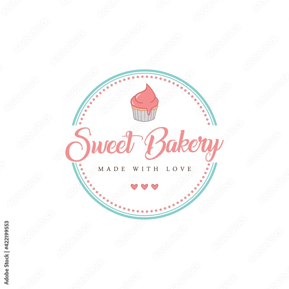Bakery and Dessert Logo, Sweet Bakery Logo, Sign, Template, Flat Design ...
