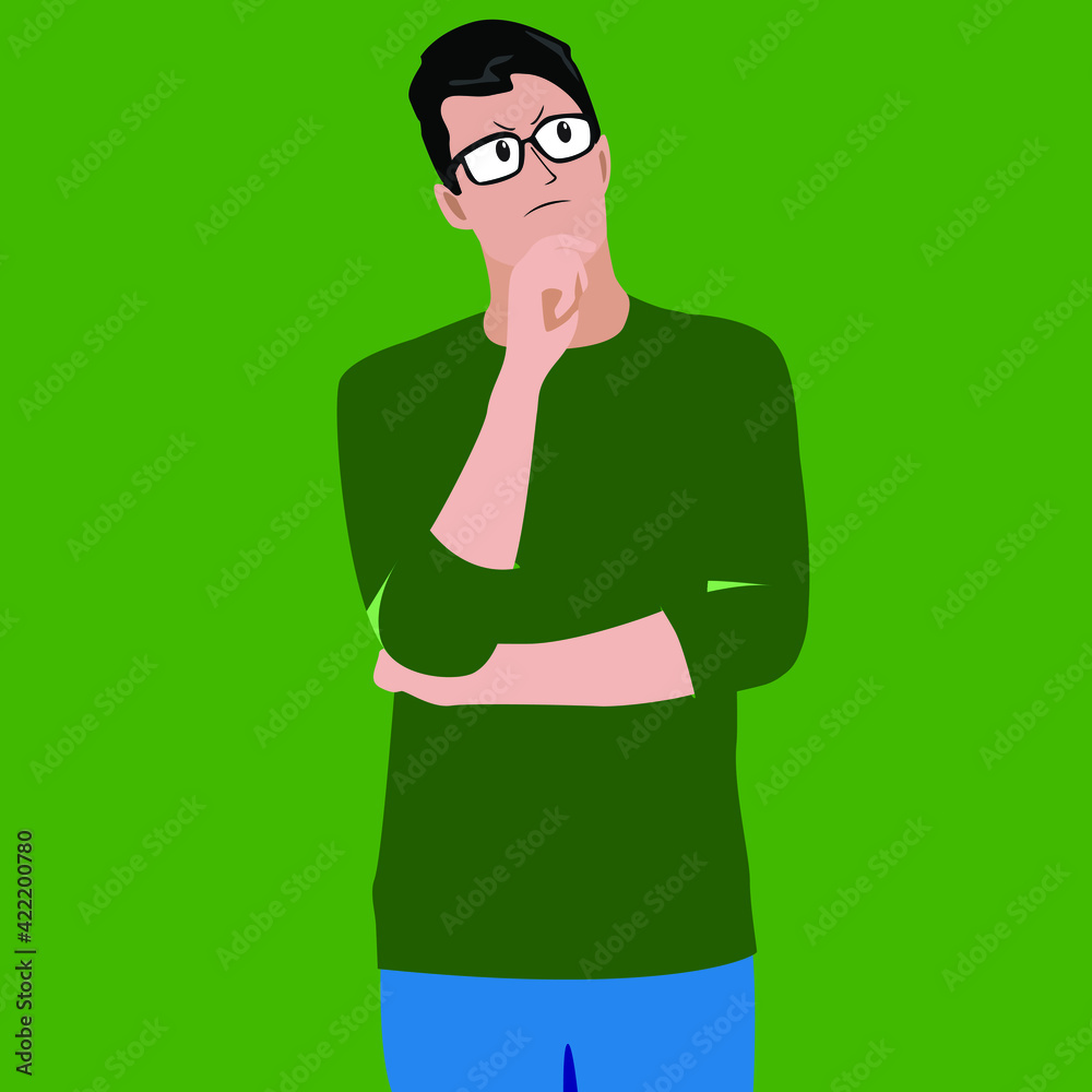 vector cartoon man pointing at something Stock Vector | Adobe Stock