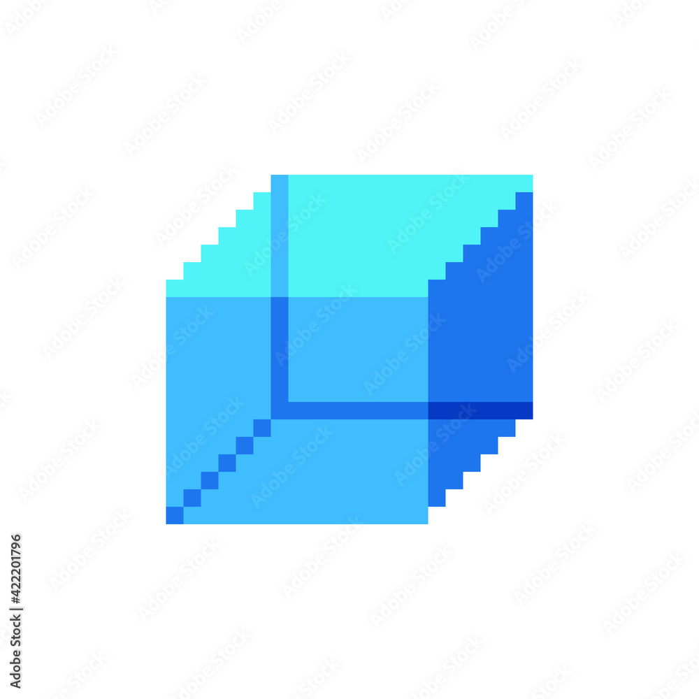 Isometric cube, blue cuboid, mathematics geometric shape ...