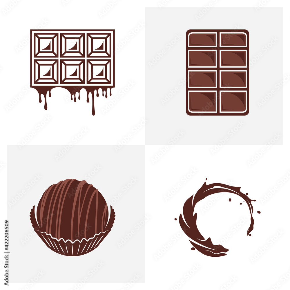 Set of Chocolate logo design vector illustration, Creative Chocolate ...