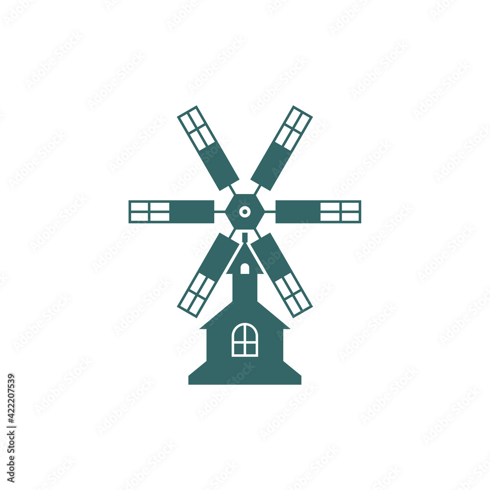 Windmill logo design vector illustration, Creative windmill logo design ...