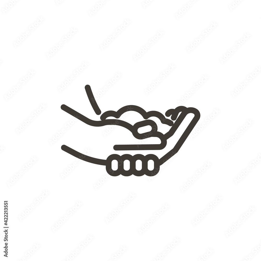 Coronavirus covid-19 prevention hand washing illustration. Vector thin ...