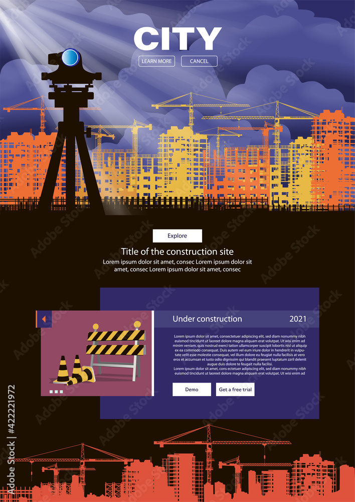Website background with high-rise buildings under construction with ...