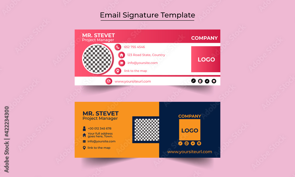 Corporate email signature template design vector. email signature ...