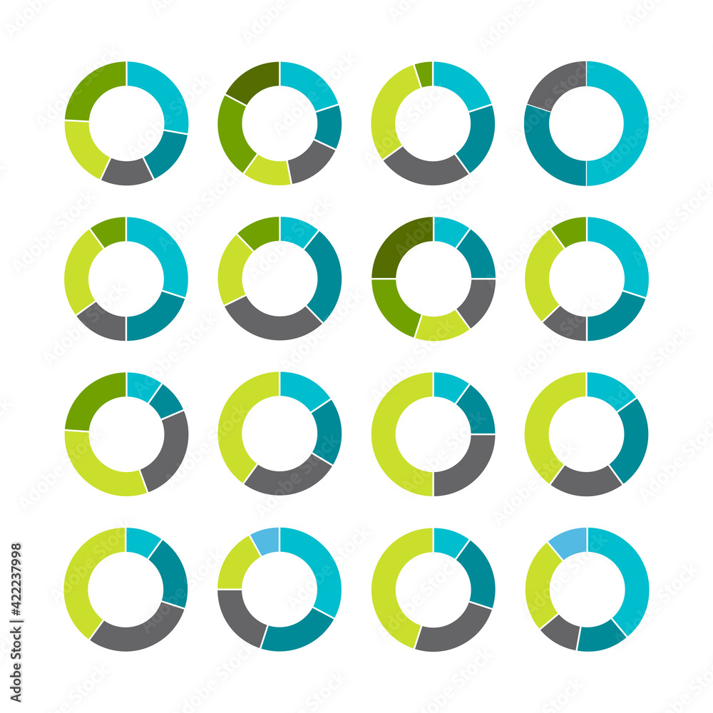 Infographic pie graph set. Vector illustration. Colorful diagram ...