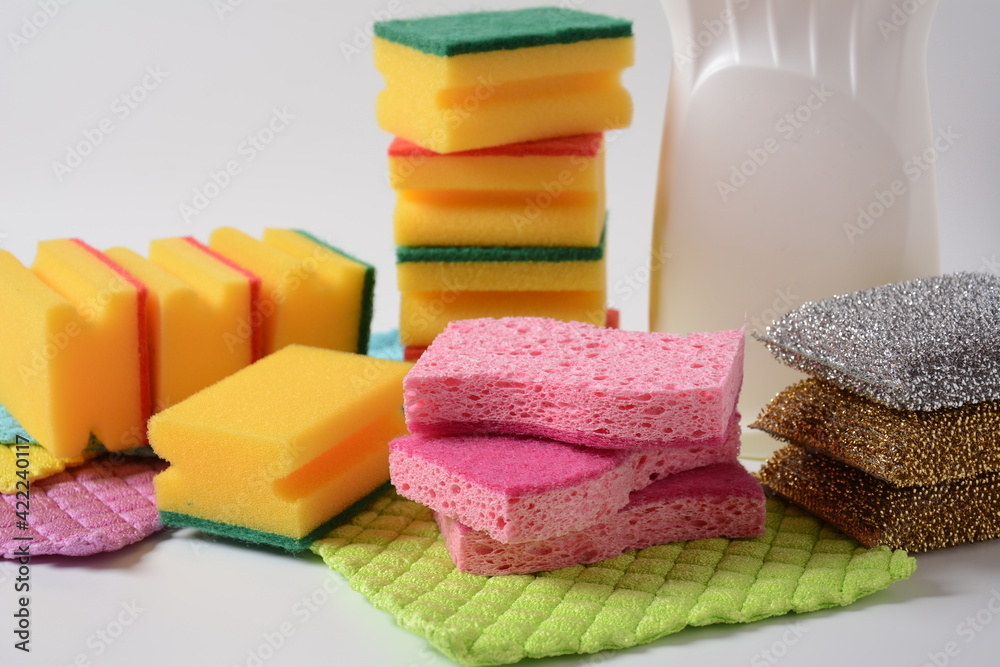 Multicolor sponges, micro Fiber cleaning cloth for washing dishes and ...