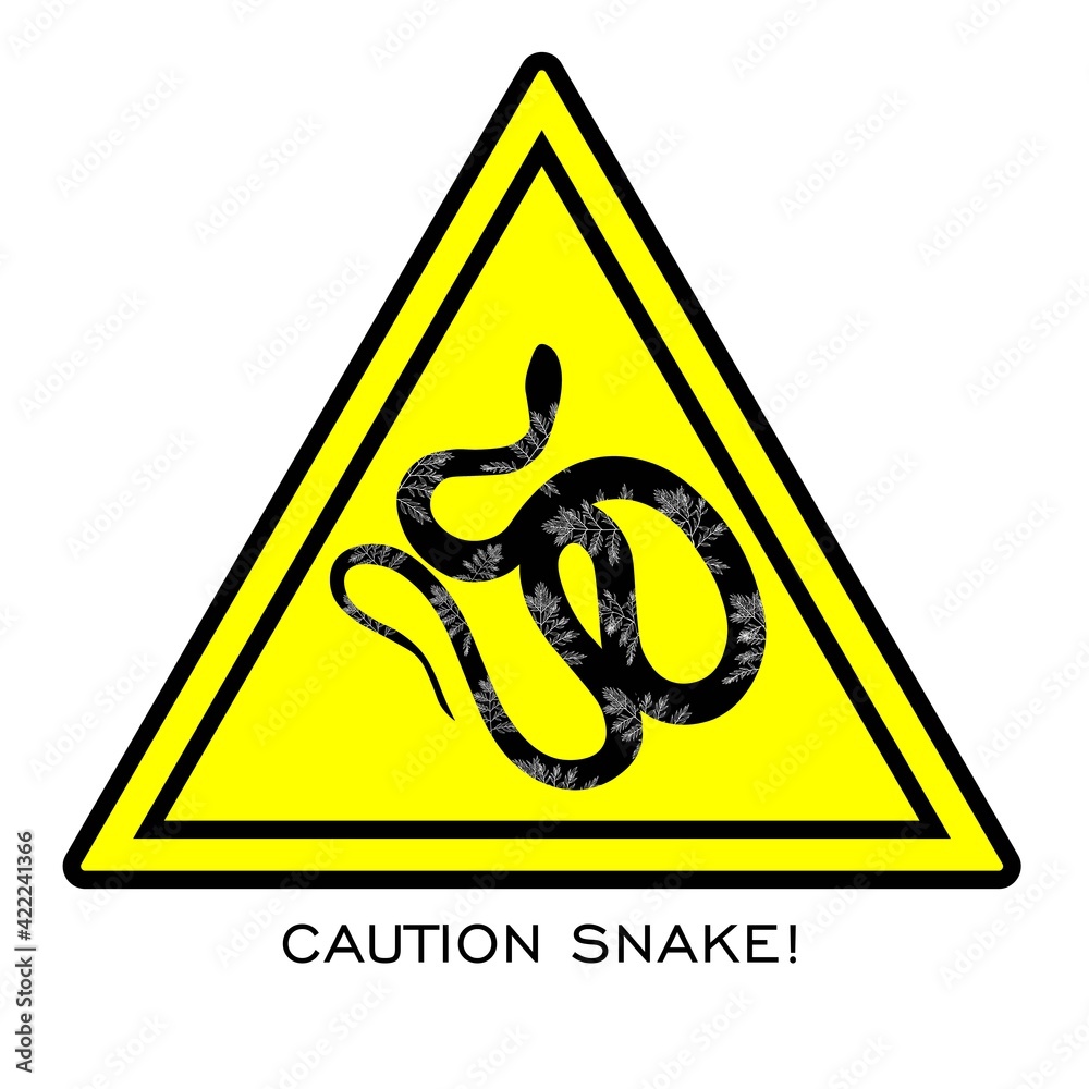 Snake warning sign. Danger. Poisonous snakes. Vector illustration Stock ...