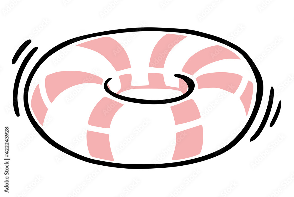 Inflatable pool toy. Rubber inflatable flamingo in cartoon style ...