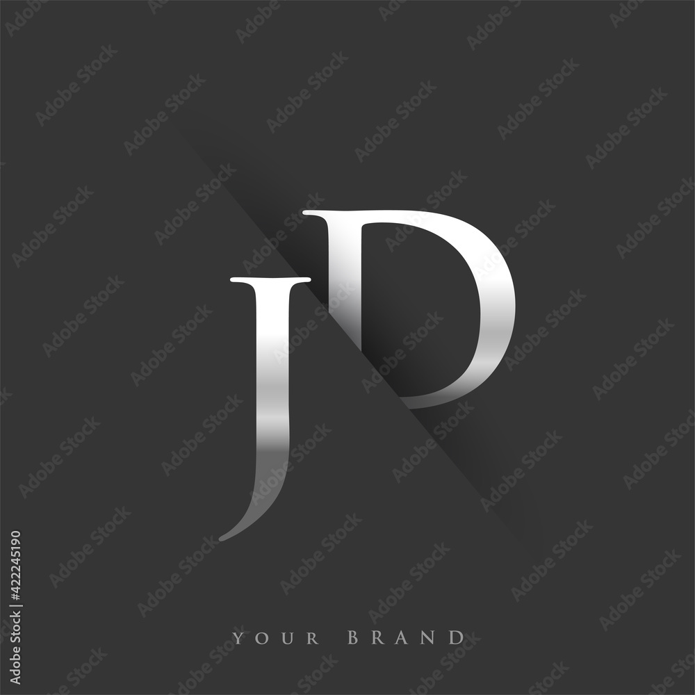 Vetor de initial logo letter JD for company name, silver color and ...