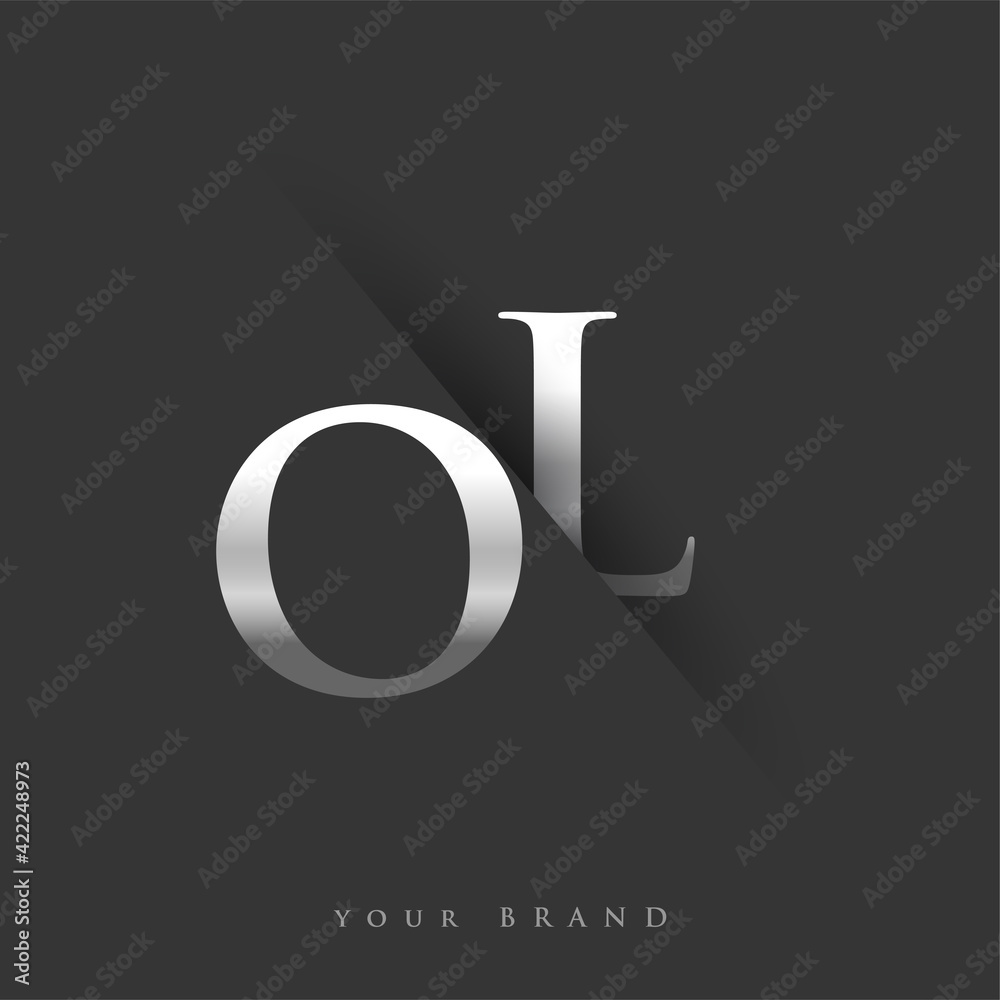 initial logo letter OL for company name, silver color and slash design ...