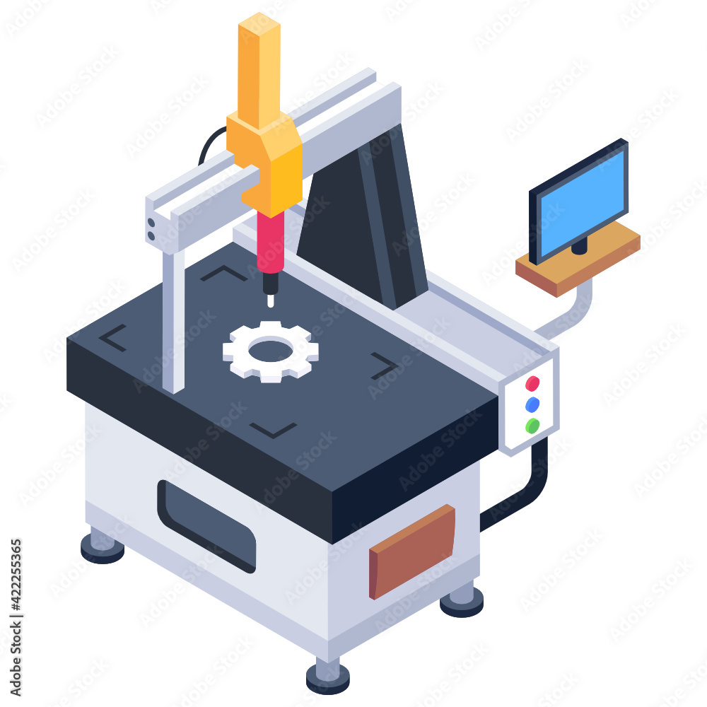 Coordinate measuring machine isometric icon Stock Vector | Adobe Stock