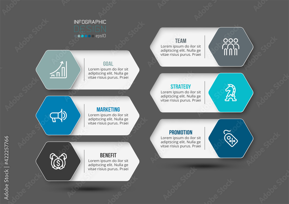 Hexagonal shape template vector infographic design. Stock Vector ...