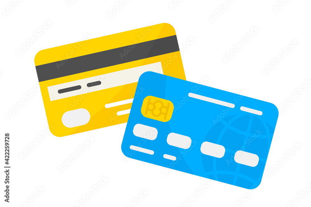 Credit Cards. Vector debit or credit card icon. Front and Back views ...