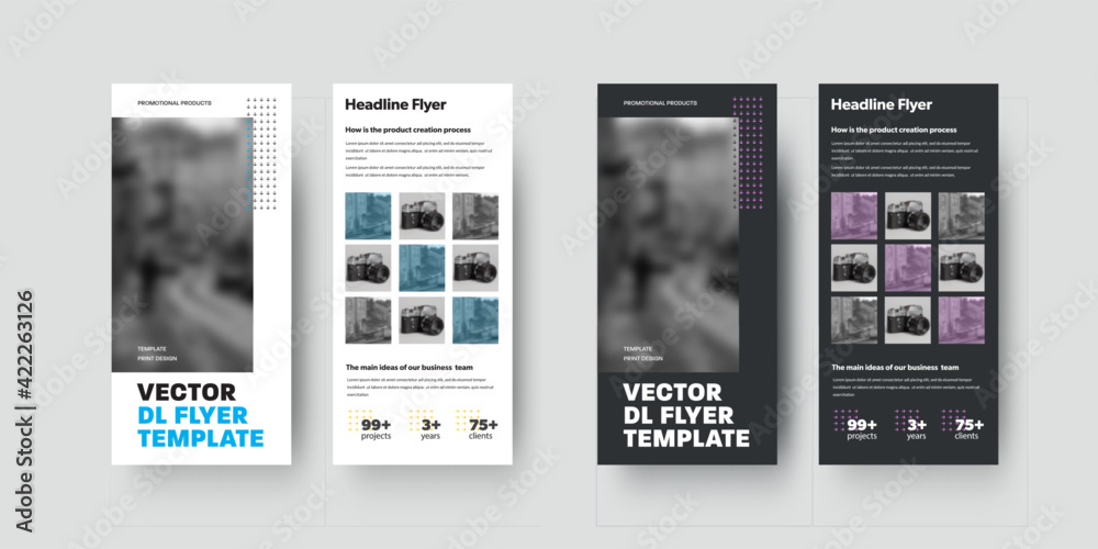 Set of vector dl flyers template with design and arrows Stock Vector ...