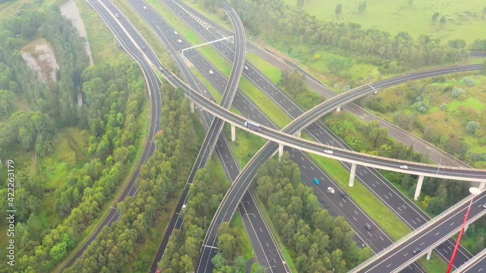 Aerial view of the Light Horse Interchange in Sydney, Australia at the ...