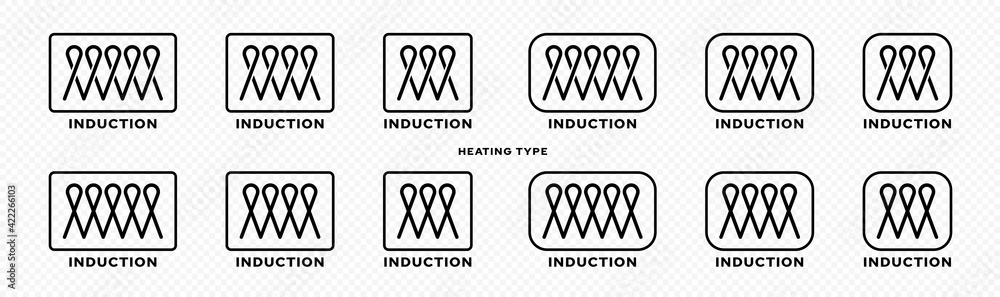Product packaging concept. Marking is an induction type of heating ...