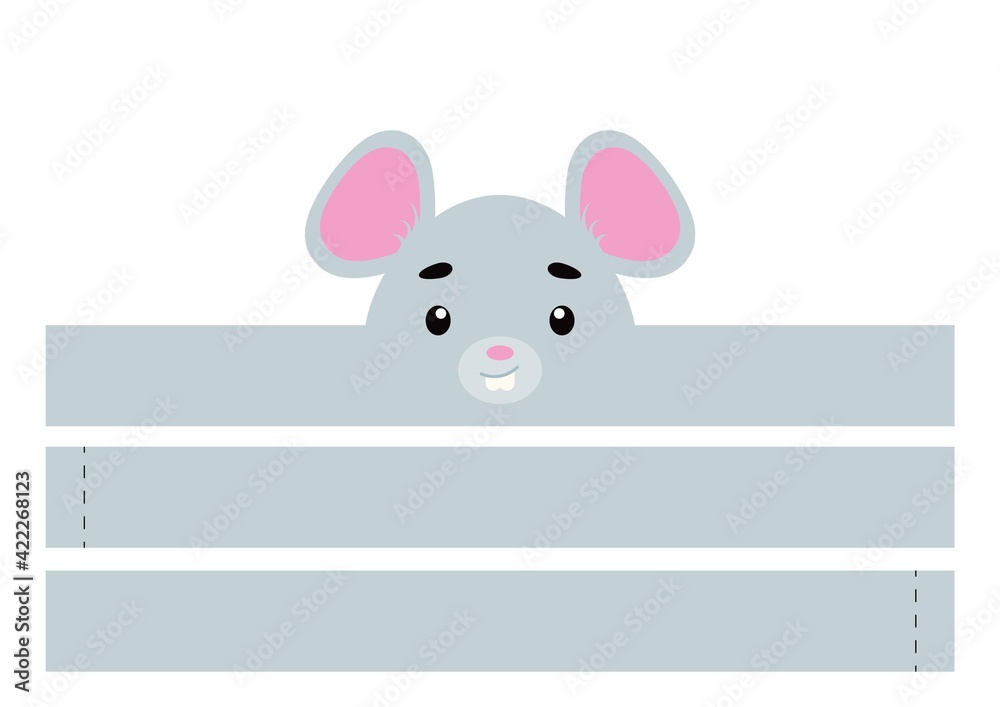 Printable mouse paper crown. Party headband die cut template for ...