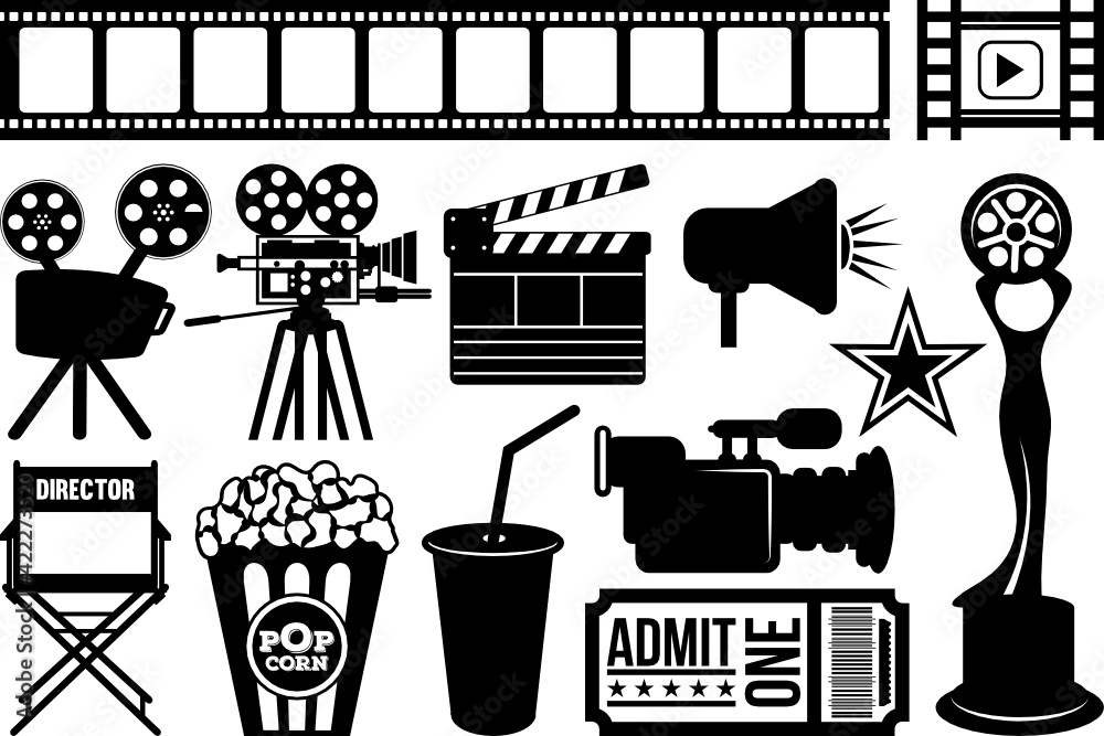 Movie Theme SVG Cut Files | Movie Theme Silhouette | Popcorn Svg ...