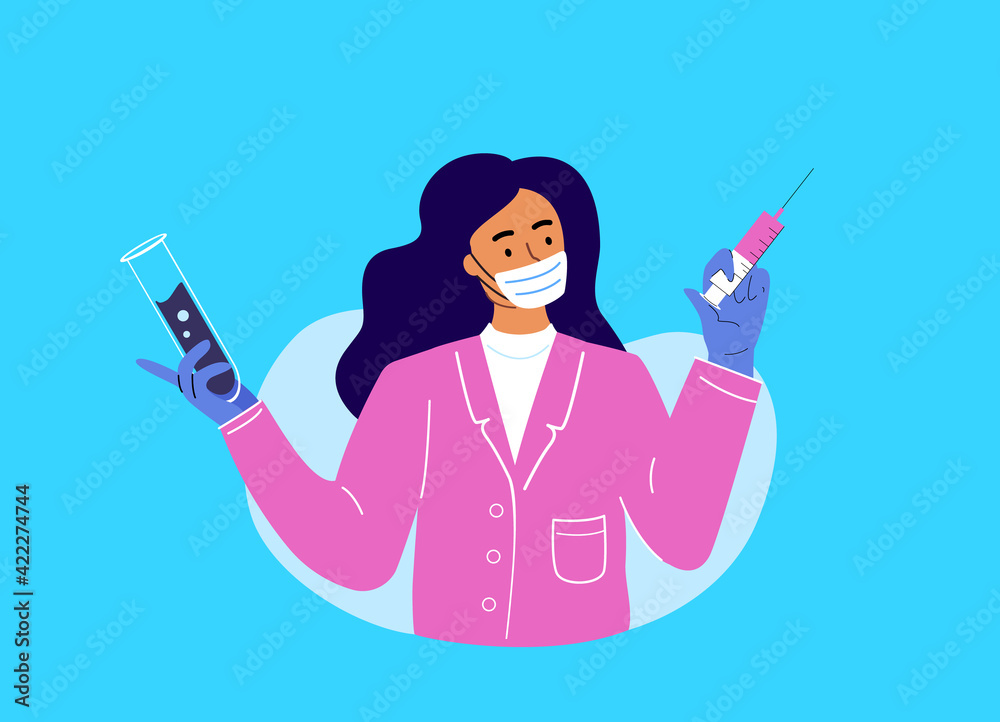 Doctor Scientist Woman Researcher Holding Ready for Clinical Trial ...