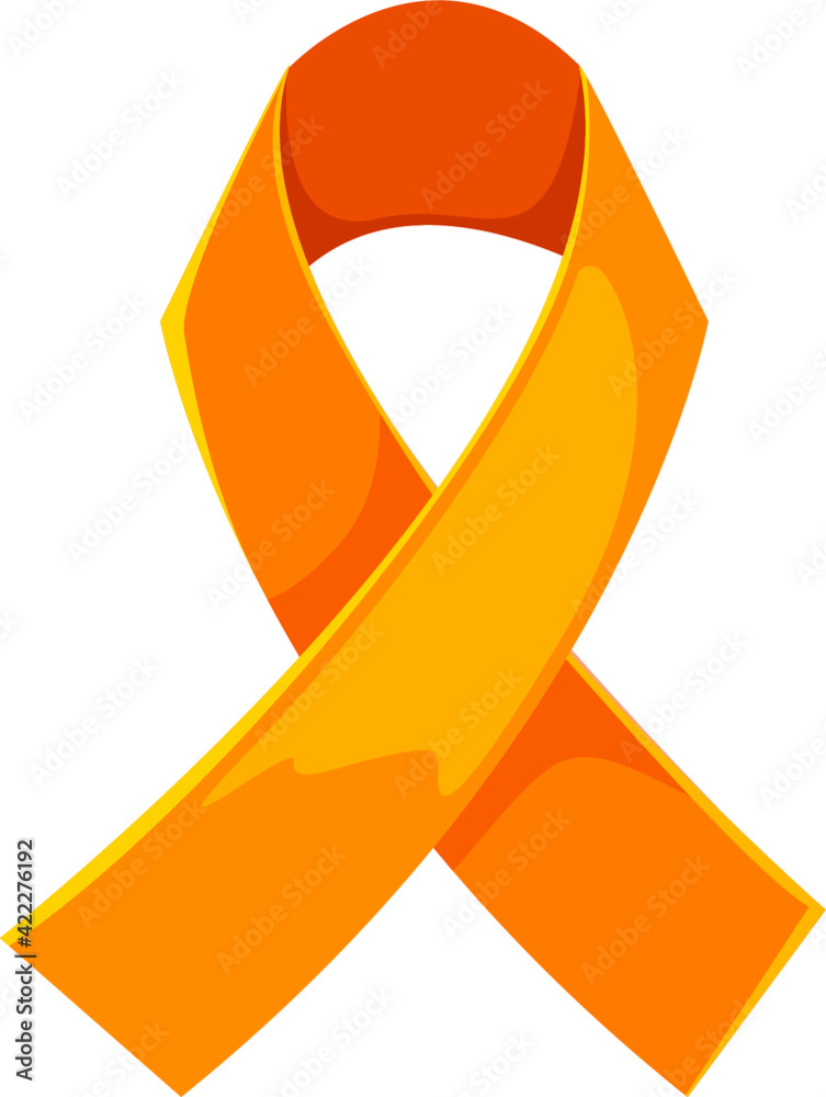 Symbolic orange ribbon. On a white background. Vector illustration. UN ...