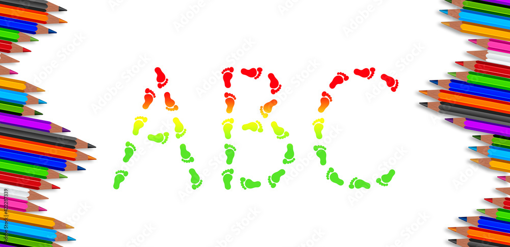 ABC Schritte Fußabdrücke kleine Füße Alphabet Schreiben rechnen lernen ...