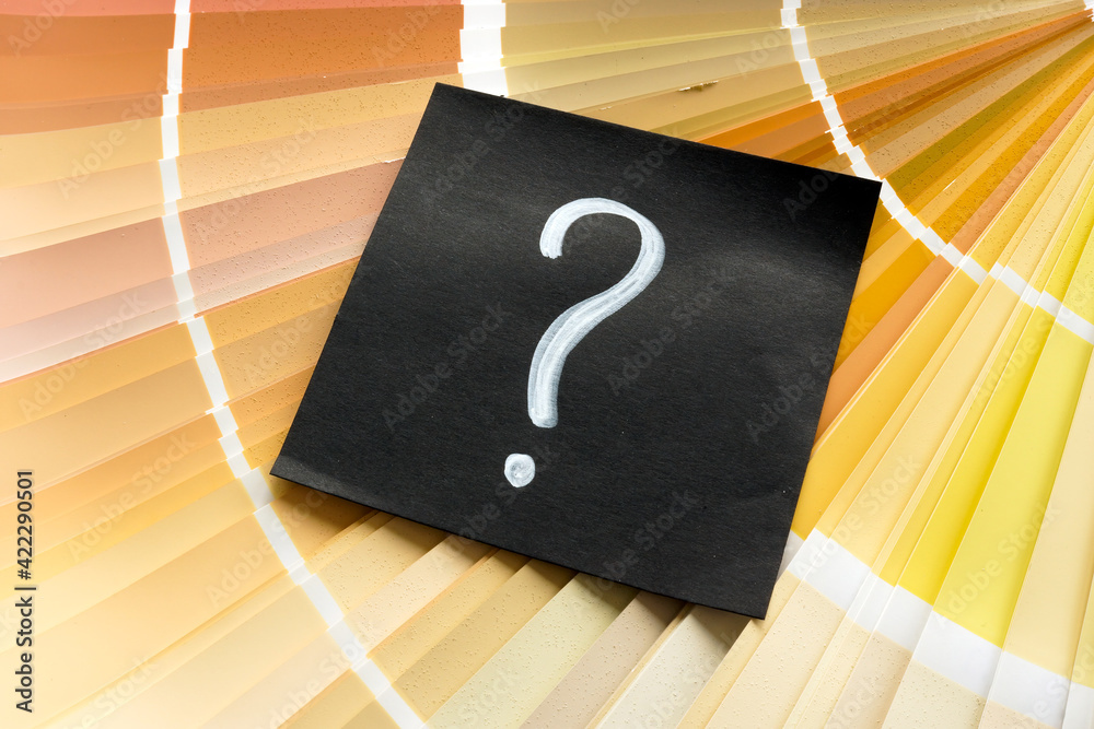Question mark as symbol of choose color from color palette for ...