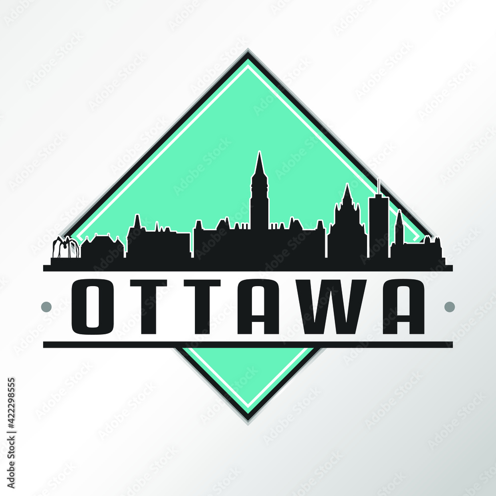 Ottawa Canada Skyline Logo. Adventure Landscape Design. Vector ...