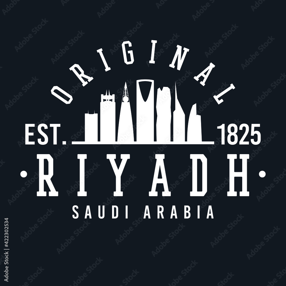 Vetor de Riyadh Saudi Arabia Skyline Original. A Logotype Sports ...