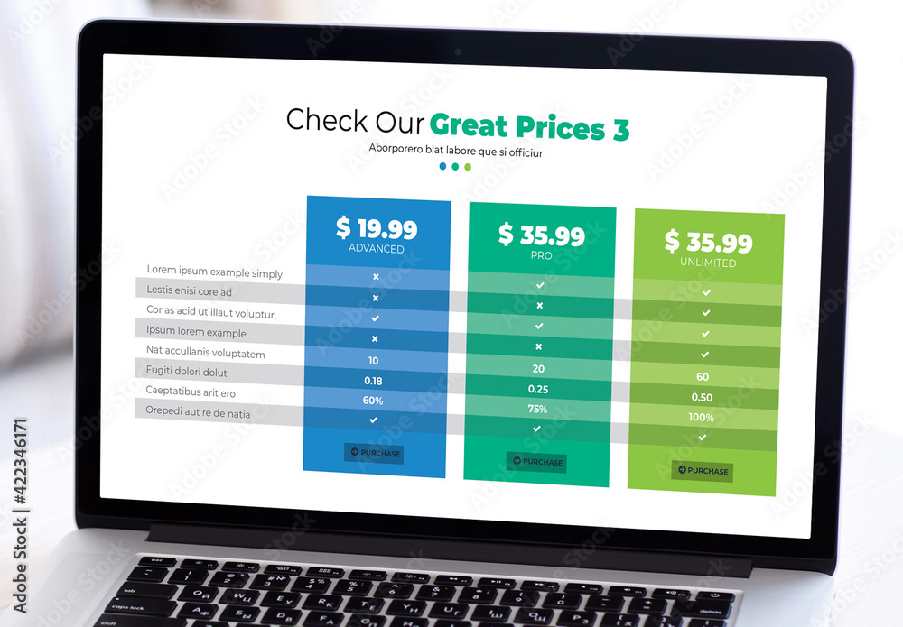 3 Pricing Plan Table Design Layout for Hosting Compare Infographic ...