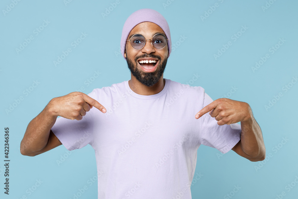 Young smiling happy friendly surprised excited unshaven black dark ...