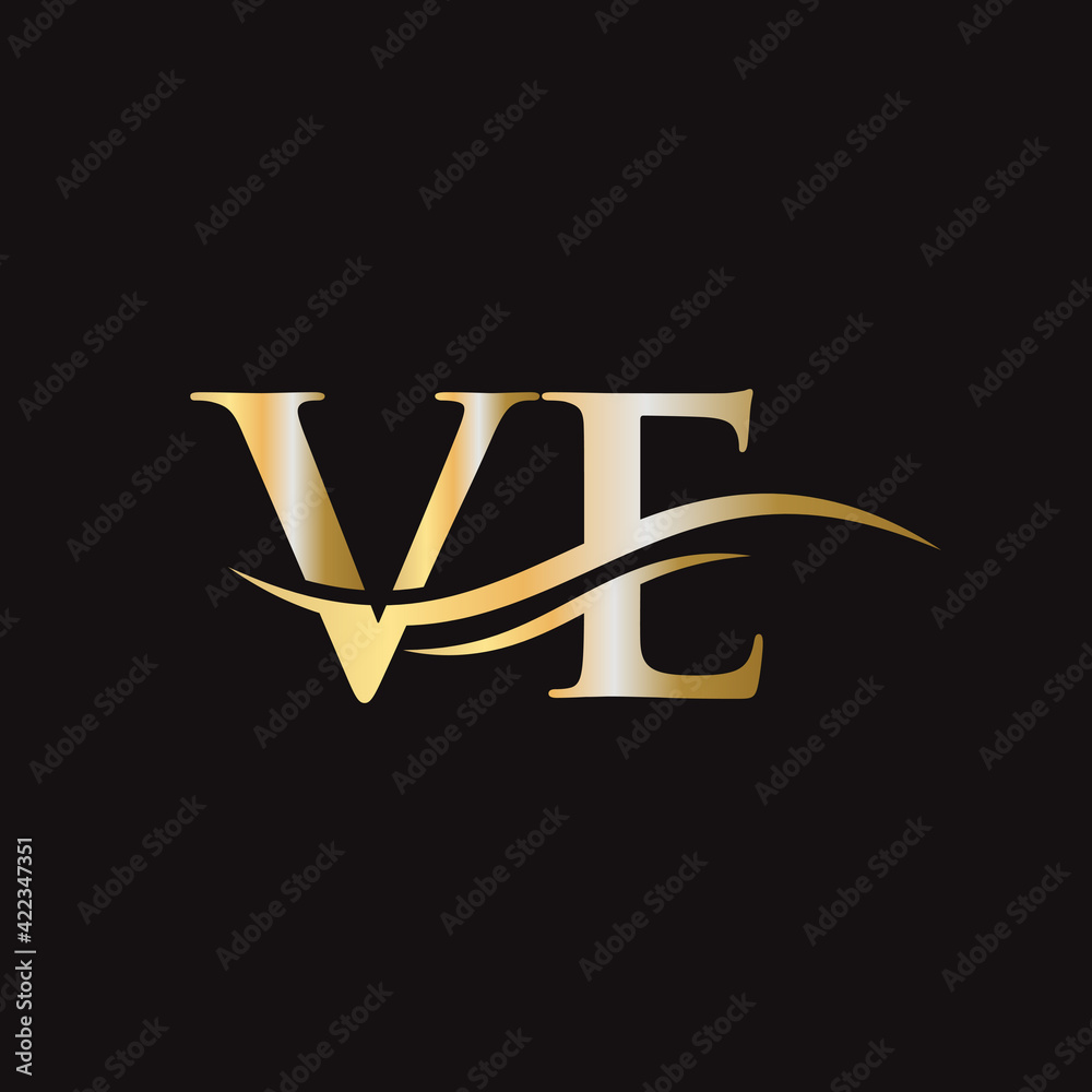 VE Letter Linked Logo for business and company identity. Initial Letter ...