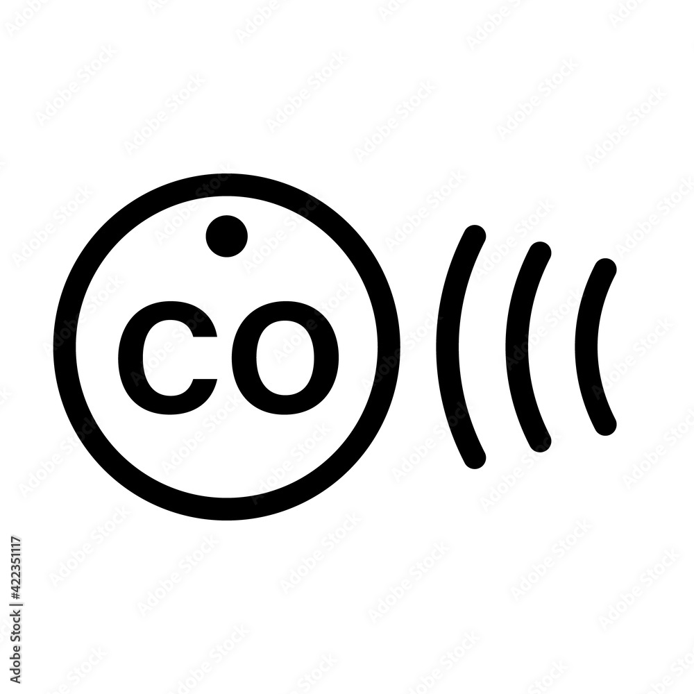 CO detector line icon. Clipart image isolated on white background Stock ...