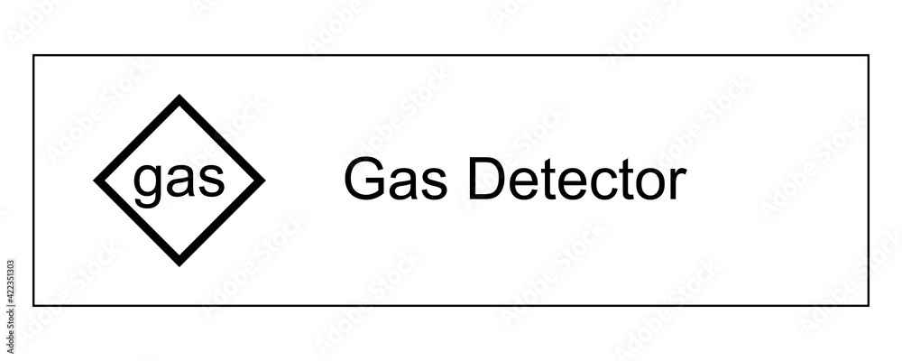 Gas detector blueprint symbol. Clipart image isolated on white ...