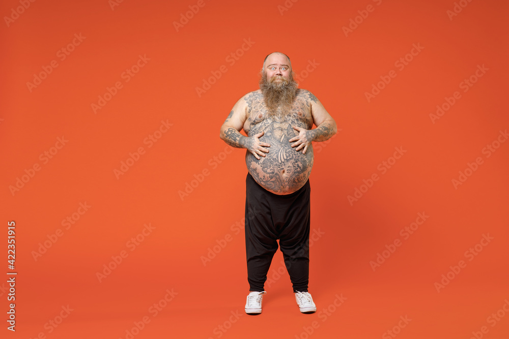 Full length fat fun cool caucasian pudge obese chubby overweight blue ...
