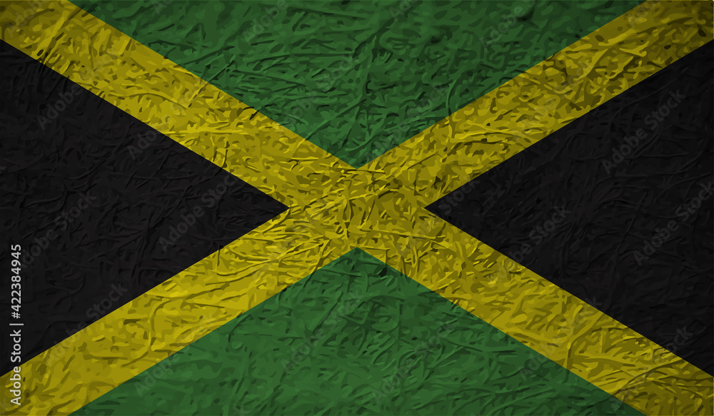 Grunge Jamaica flag. Jamaica flag with waving grunge texture. Stock ...
