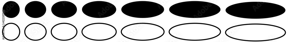 Simple ellipse buttons, filled and outline version, can be used as ...