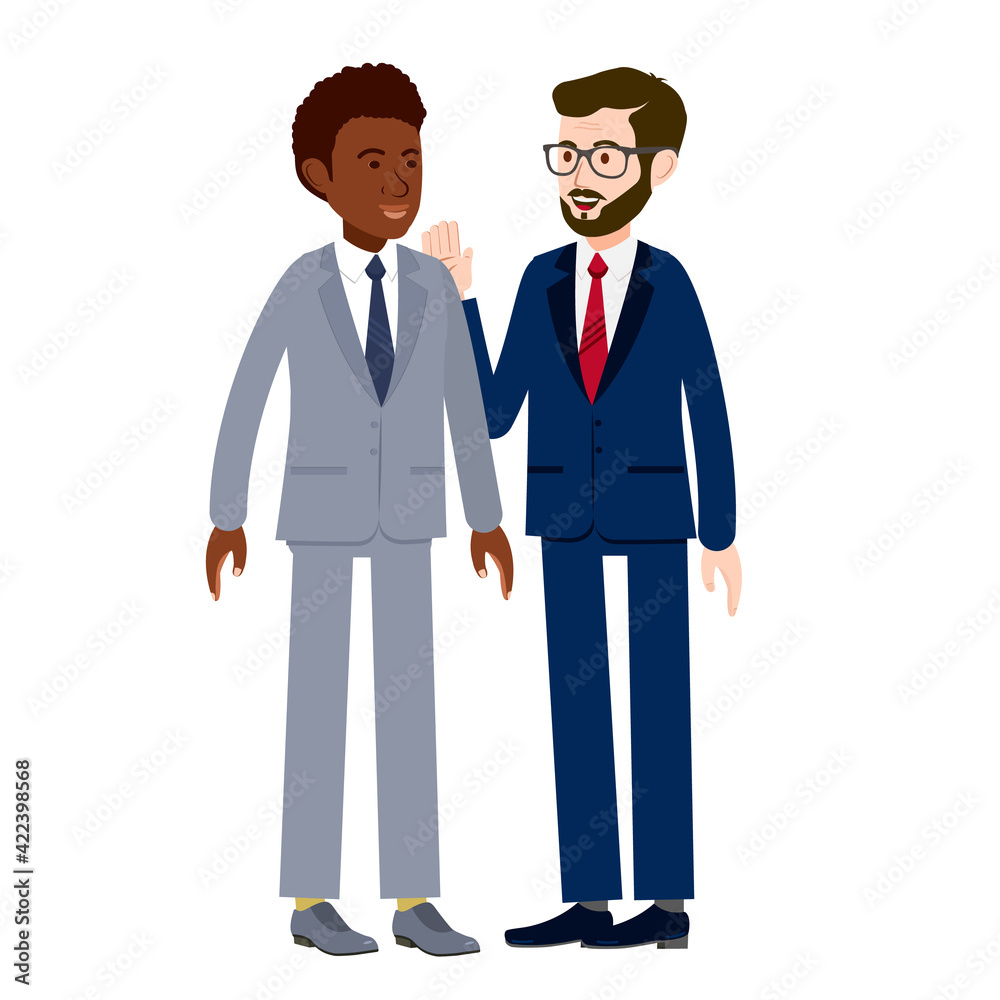 Two guys. Vector illustration of men for animation. Editable strokes ...